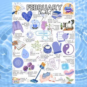 Printable February Checklist | February Bucket List - Etsy
