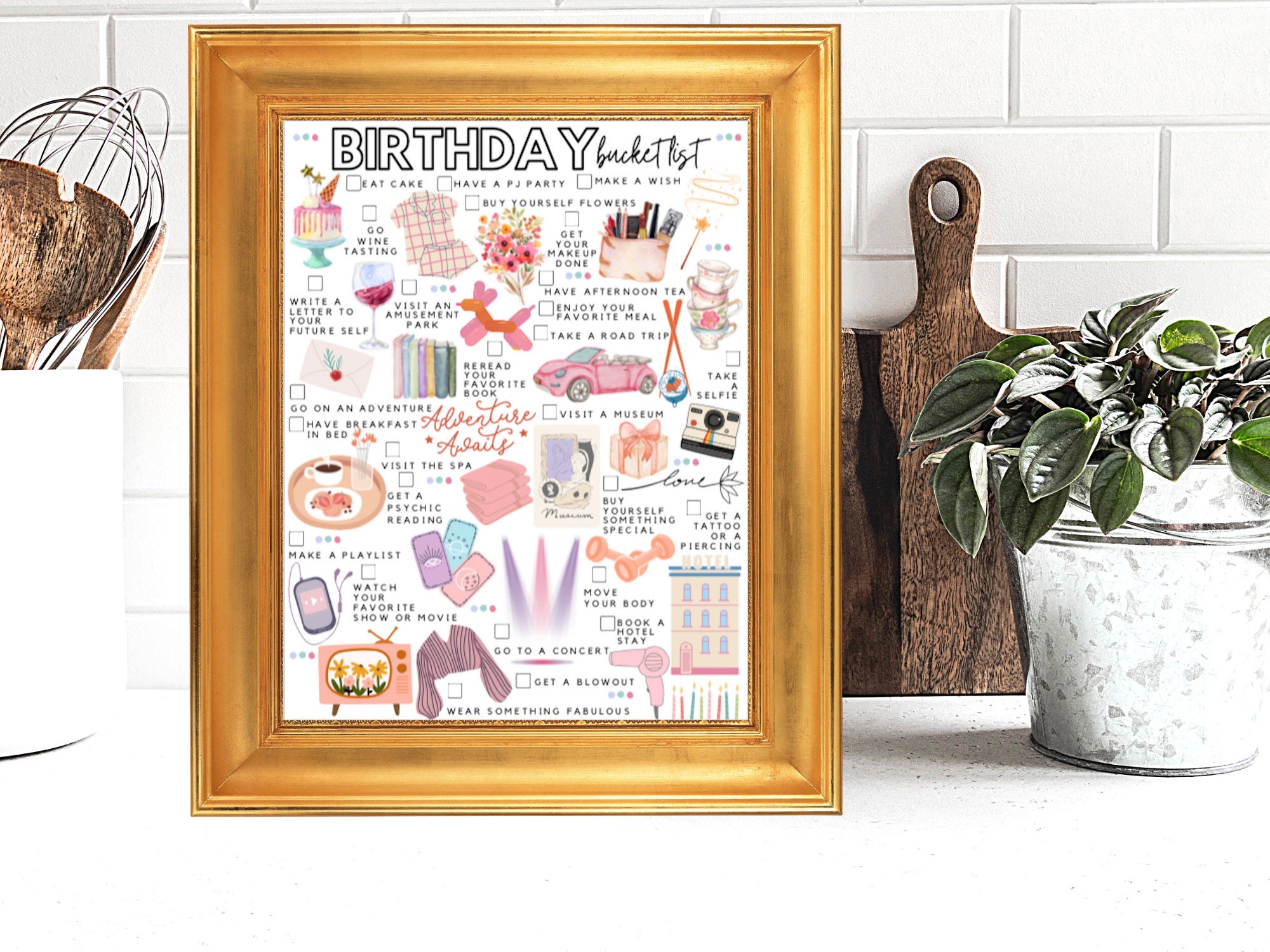 Printable Birthday Bucket List Birthday Activities List - Etsy Canada