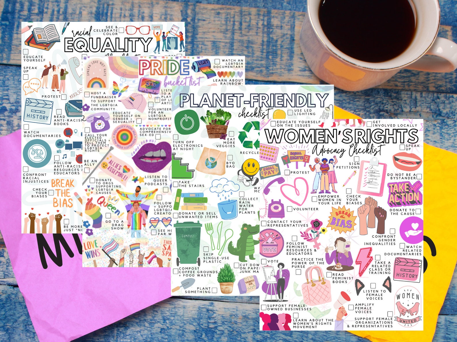Printable Ally Checklist Value Pack Social Justice Advocate Bucket ...