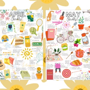 Printable Monthly Spring Checklist Value Pack | April May June Q2 ...