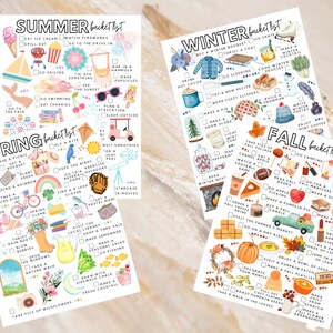 Printable Seasonal Bucket List Value Pack of 4 Seasonal To-do Lists - Etsy