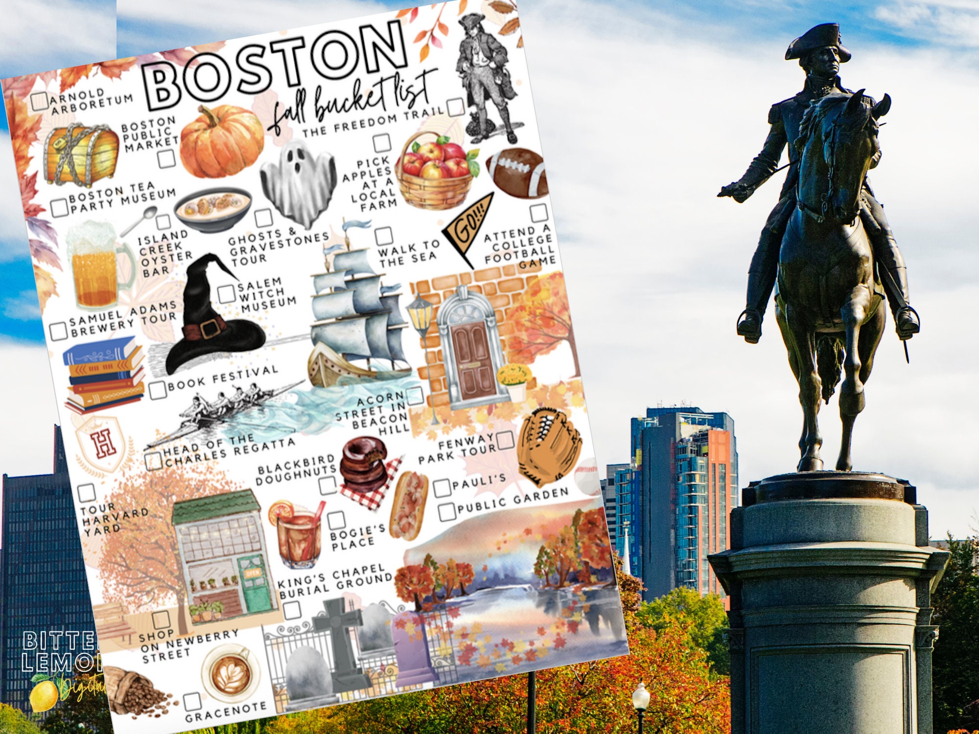Boston Fall Bucket List Printable: New England To-do List (PDF) - Etsy