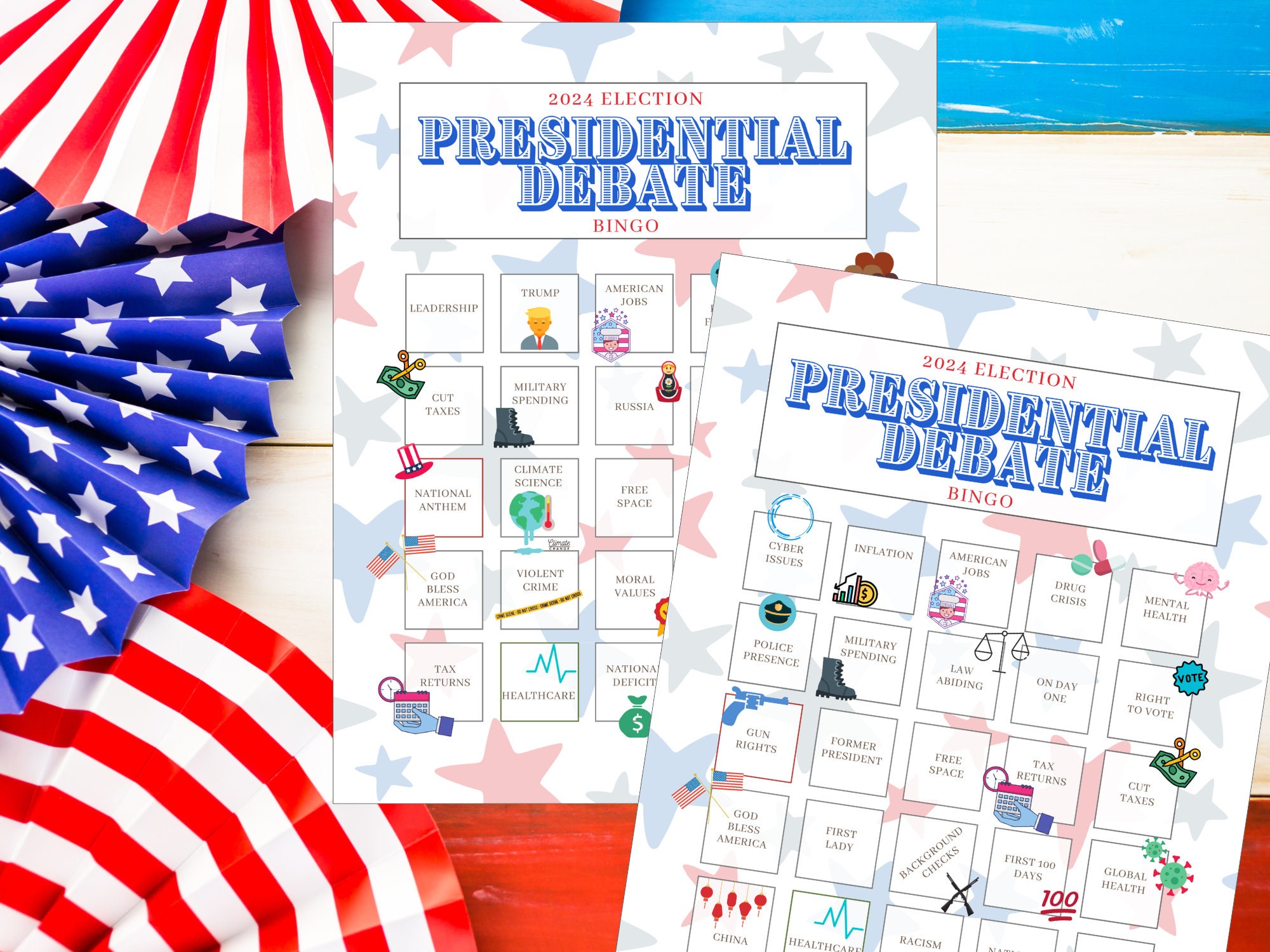 2024 Presidential Debate Printable BINGO Pack of 6 Election Debate Game ...