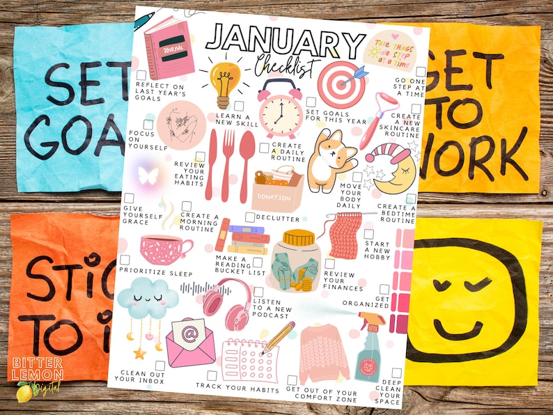 Printable January Checklist | January Bucket List - Etsy