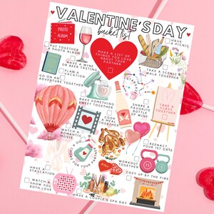Printable Valentine's Day Bucket List | Valentine's Day To-do List - Etsy