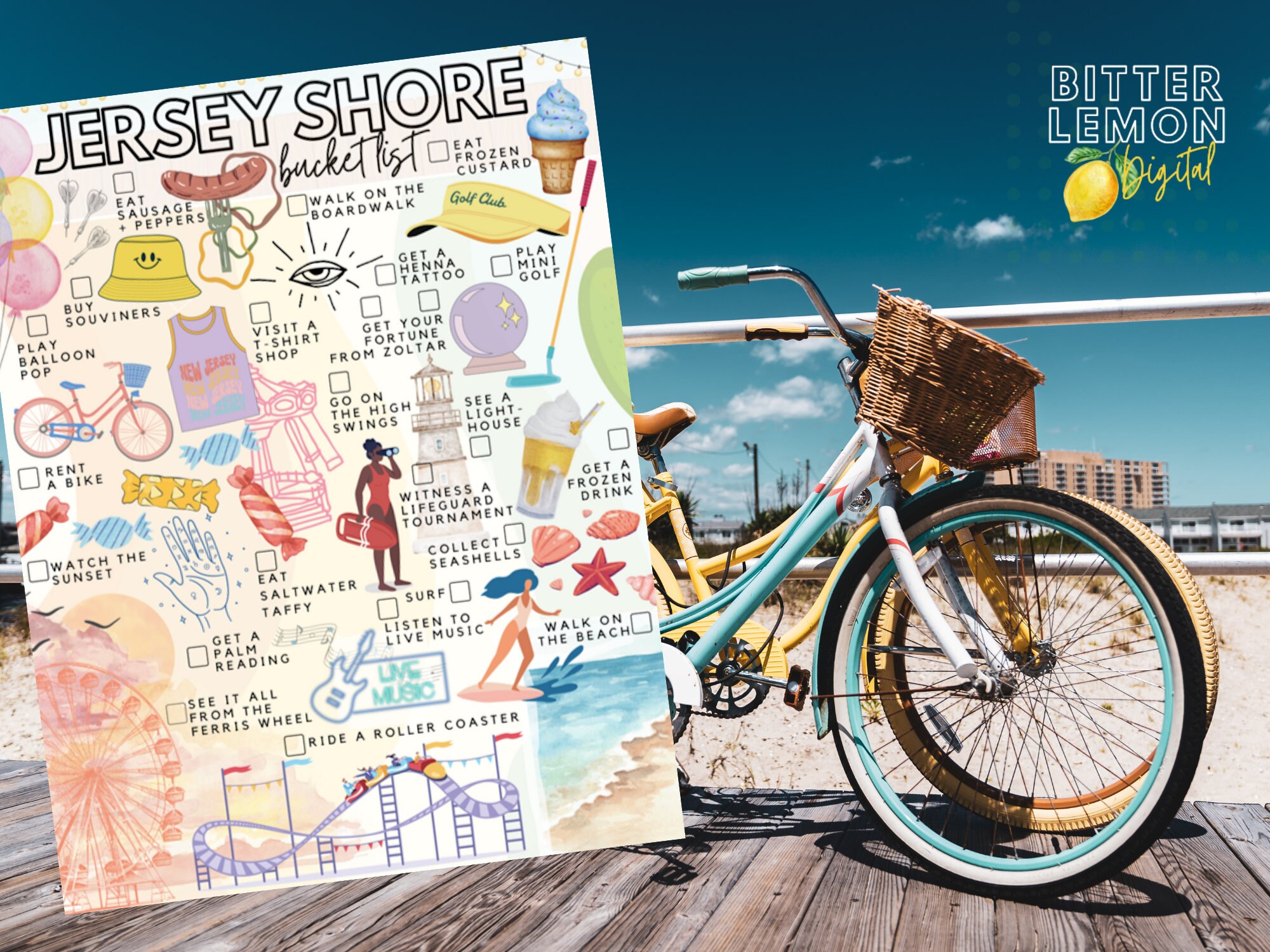 Printable Jersey Shore Bucket List - Etsy