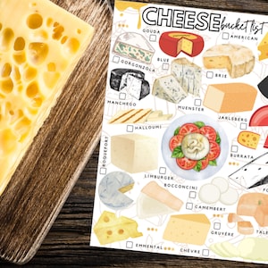 Printable Cheese Bucket List: Foodie Gift (PDF Download) - Etsy