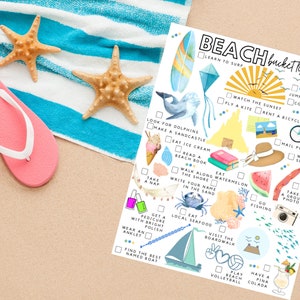 Printable Beach Bucket List | Beach To-do List - Etsy