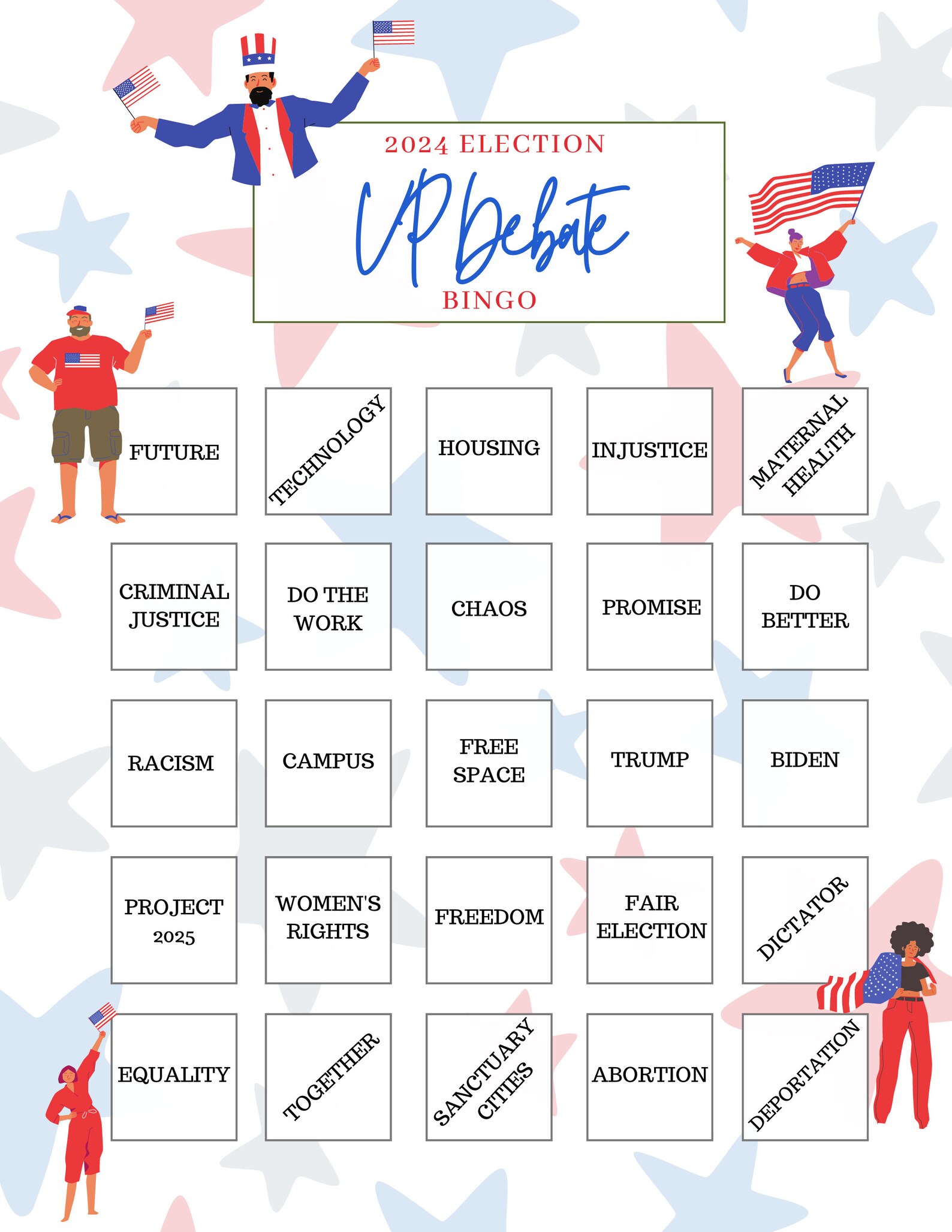 2024 Vice Presidential Debate Printable BINGO Pack of 6 | Election ...