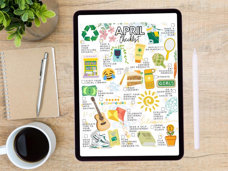Printable April Checklist Value Pack: Reminders & Bucket List (PDF) - Etsy