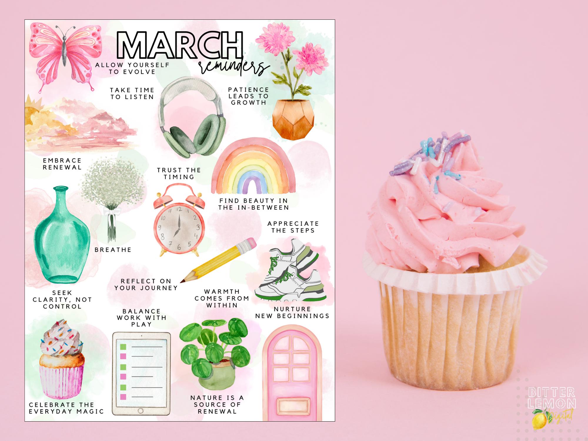 Printable March Reminders List | March Affirmations - Etsy