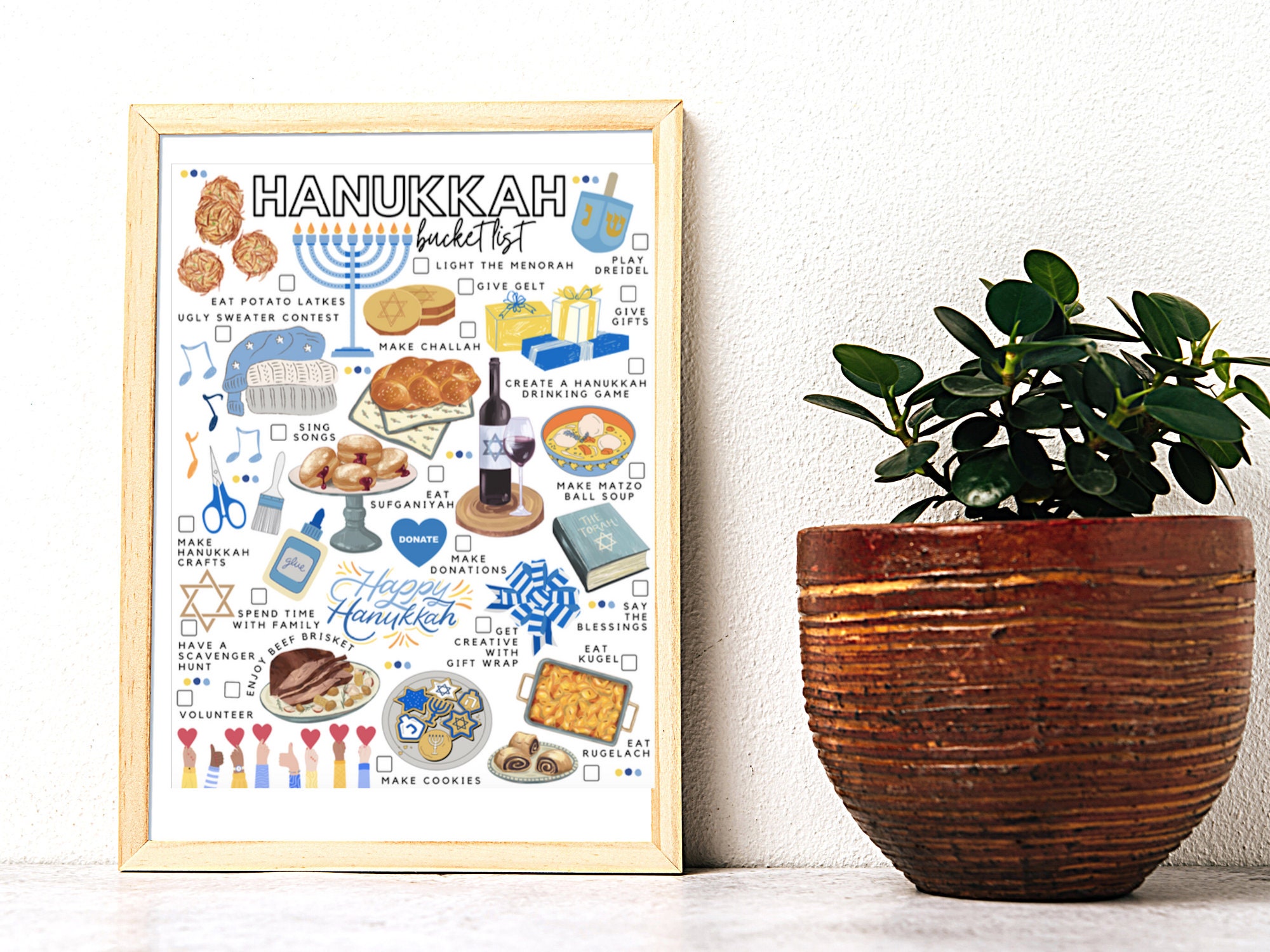 Printable Hanukkah Bucket List: Holiday Activity To-do (PDF) - Etsy