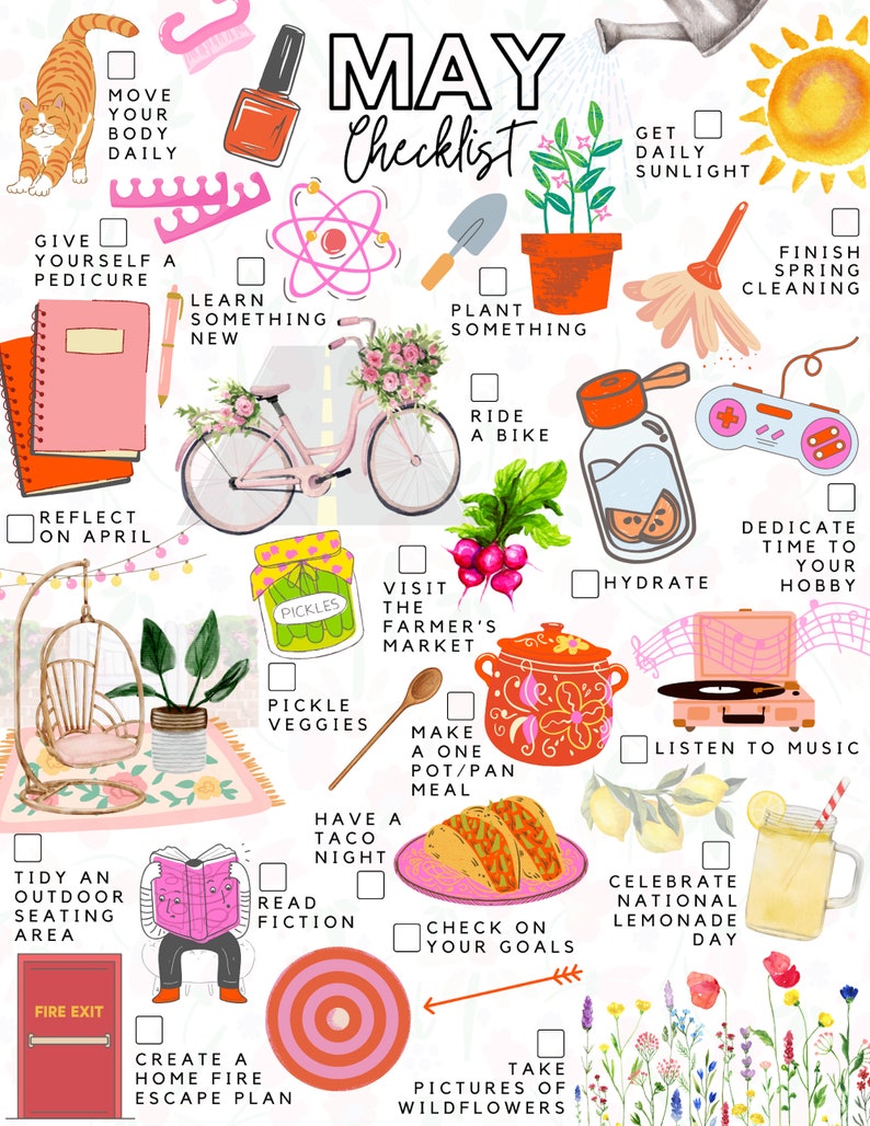 Printable Monthly Spring Checklist Value Pack | April May June Q2 ...