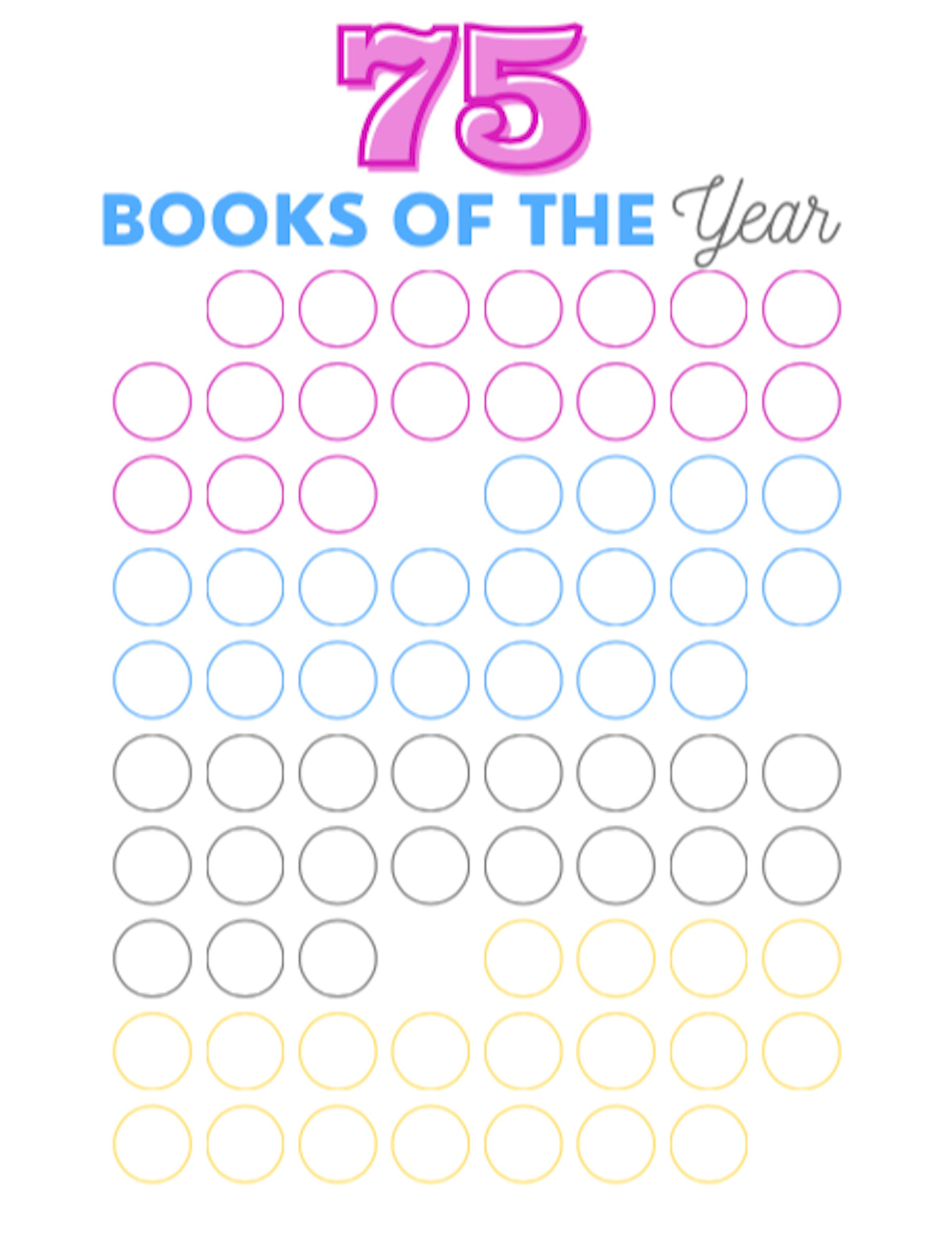 75 Book Tracker Printable Pages Seasonal - Etsy