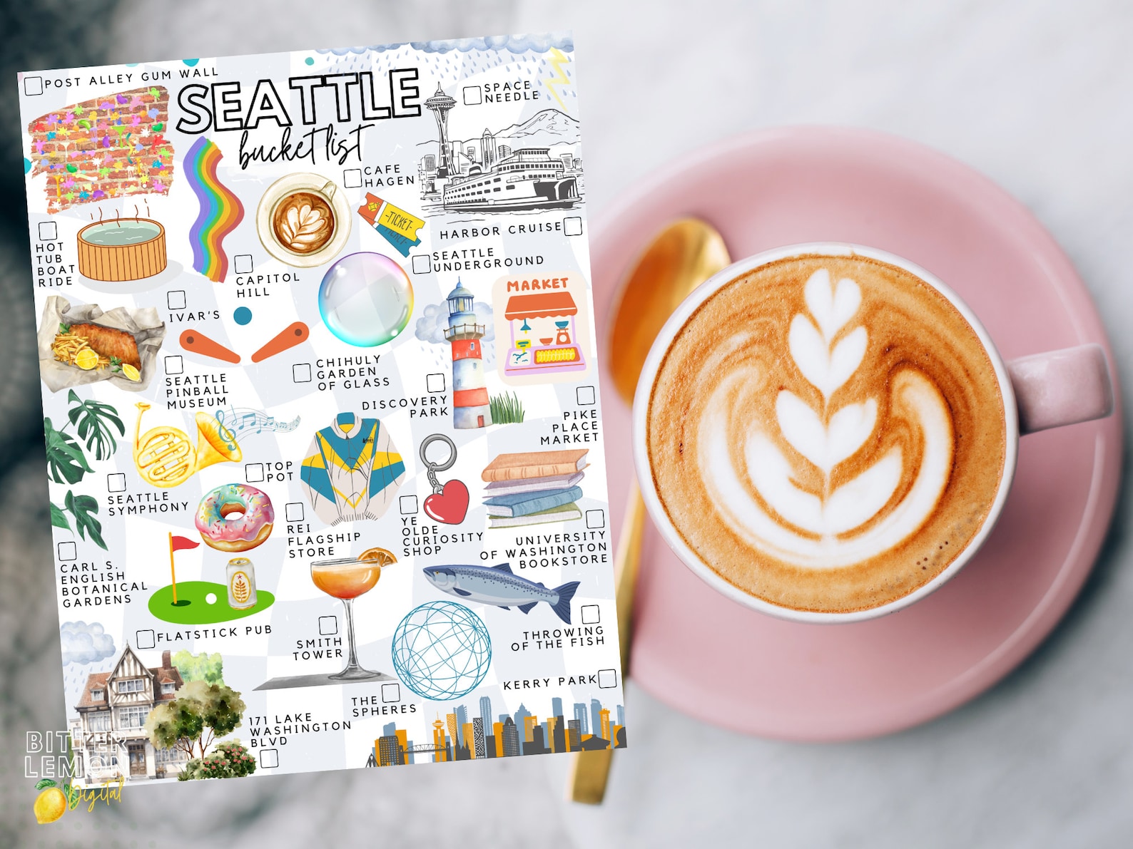Printable Seattle Bucket List: To-do Checklist (PDF Download) - Etsy