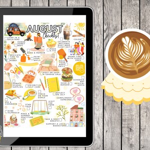Printable August Checklist | August Bucket List - Etsy