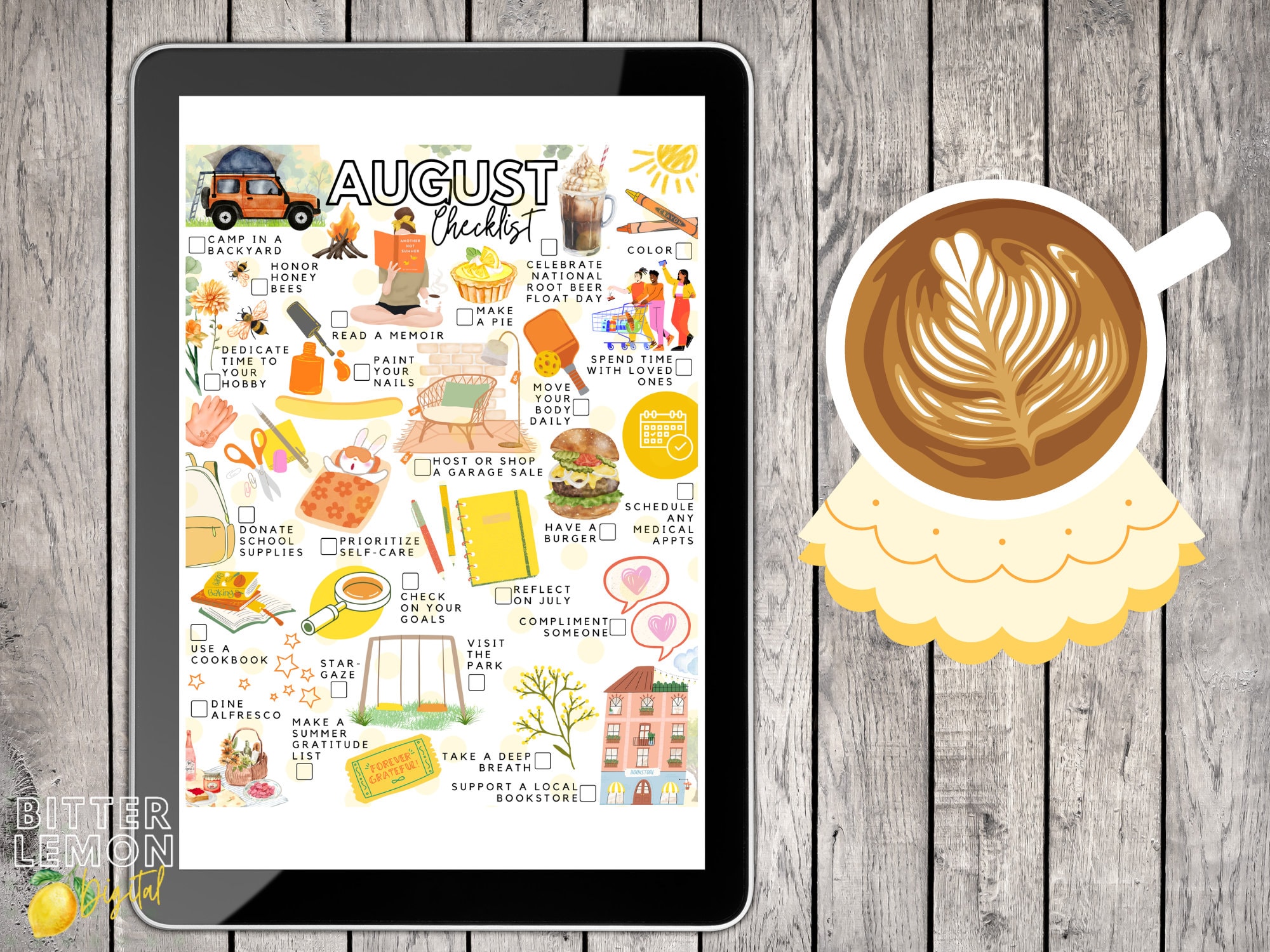 Printable August Checklist | August Bucket List - Etsy