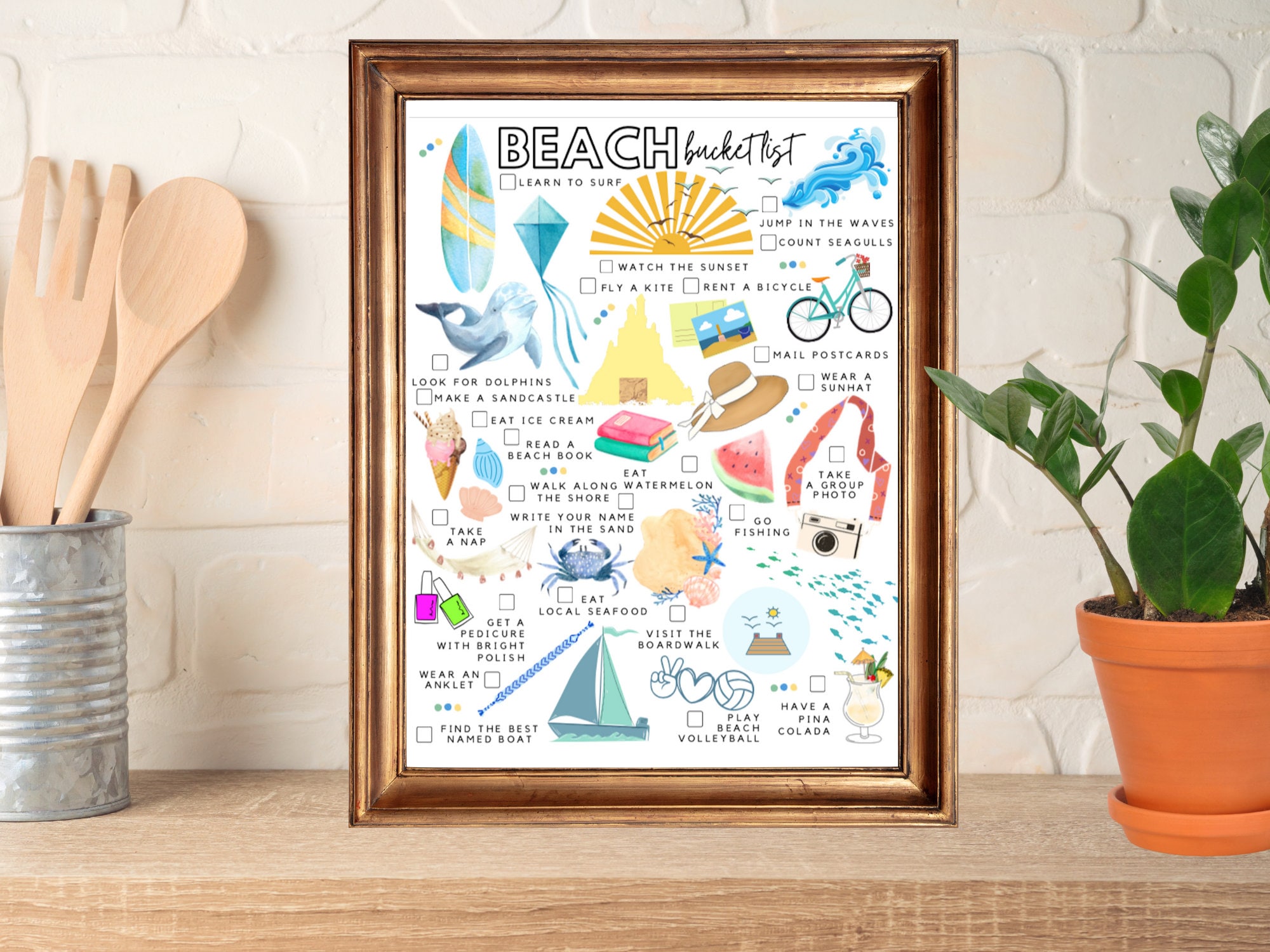 Printable Beach Bucket List Beach To-do List - Etsy