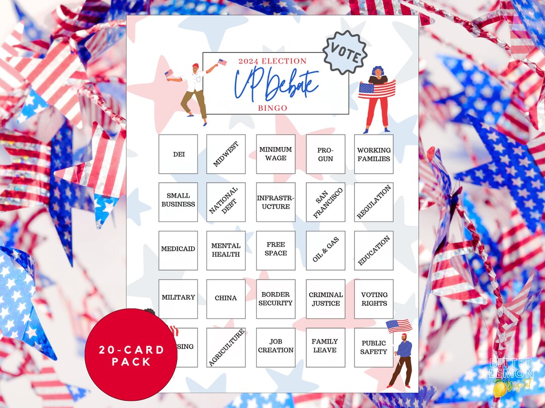 2024 Vice Presidential Debate Printable BINGO Pack of 20 Election ...