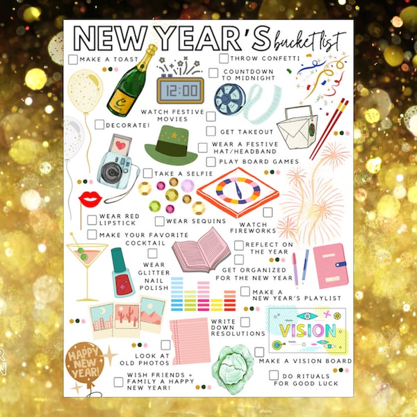 New Year Bucket List - Etsy