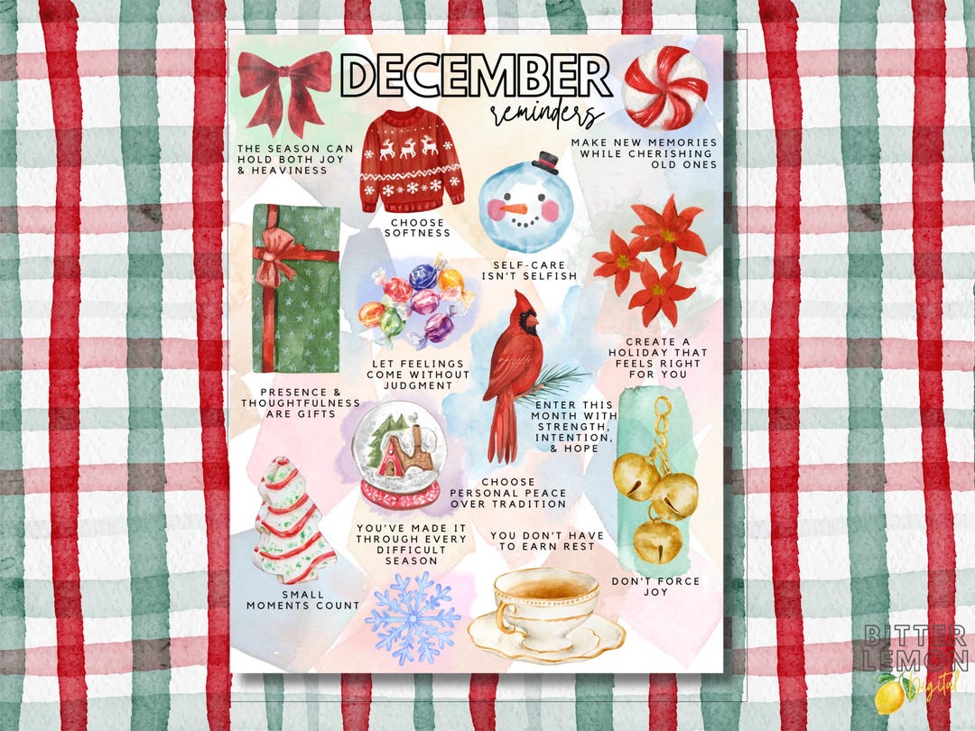 Printable December Reminders List | December Affirmations - Etsy