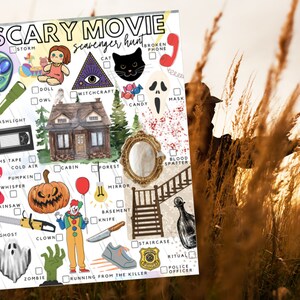 Printable Scary Movie Scavenger Hunt | Horror Movie Checklist - Etsy