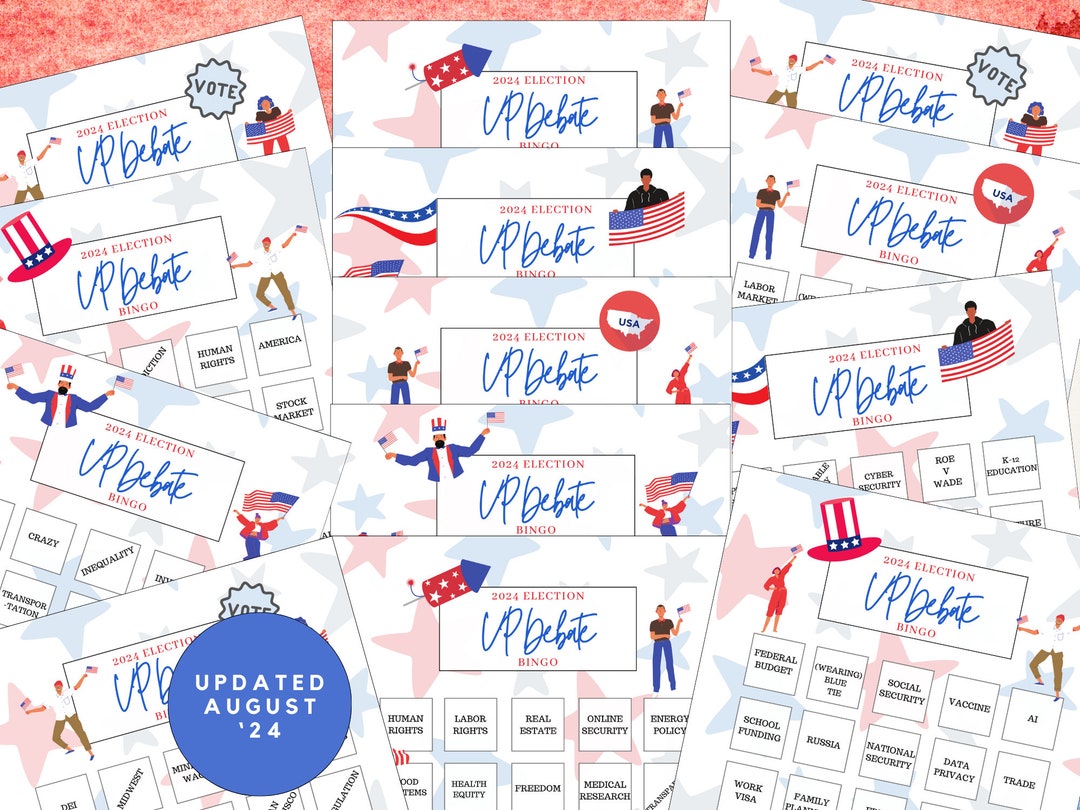 2024 Vice Presidential Debate Printable BINGO Pack of 13 Election ...