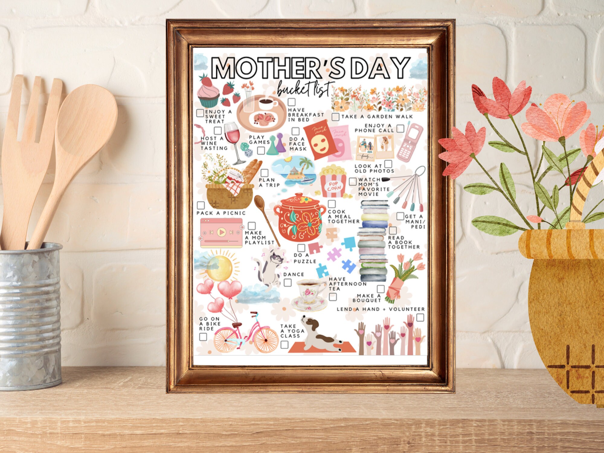 Printable Mother's Day Bucket List Mother's Day To-do List - Etsy