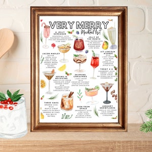 Printable Holiday Mocktail List | Christmas Mocktail Recipes - Etsy