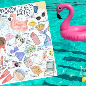 Pool Day Bucket List Printable | Summer Pool Activities Checklist PDF ...