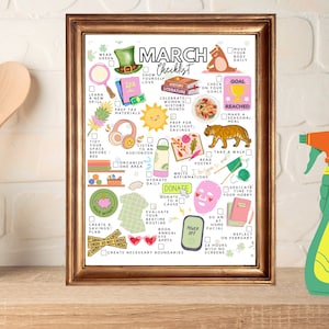 Printable March Checklist | March Bucket List - Etsy