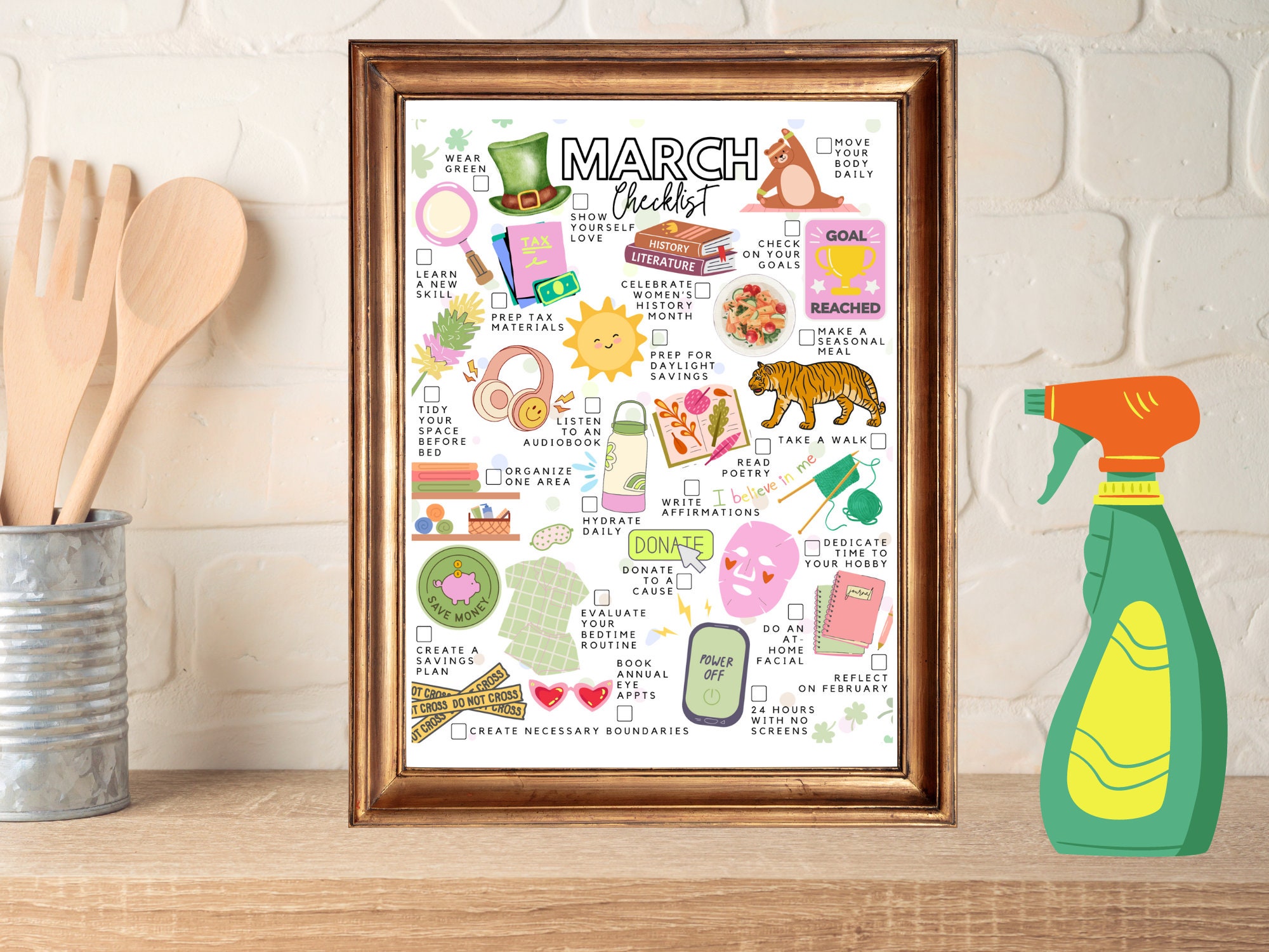 Printable March Checklist | March Bucket List - Etsy