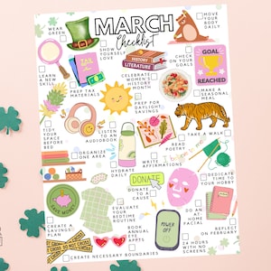 Printable March Checklist | March Bucket List - Etsy