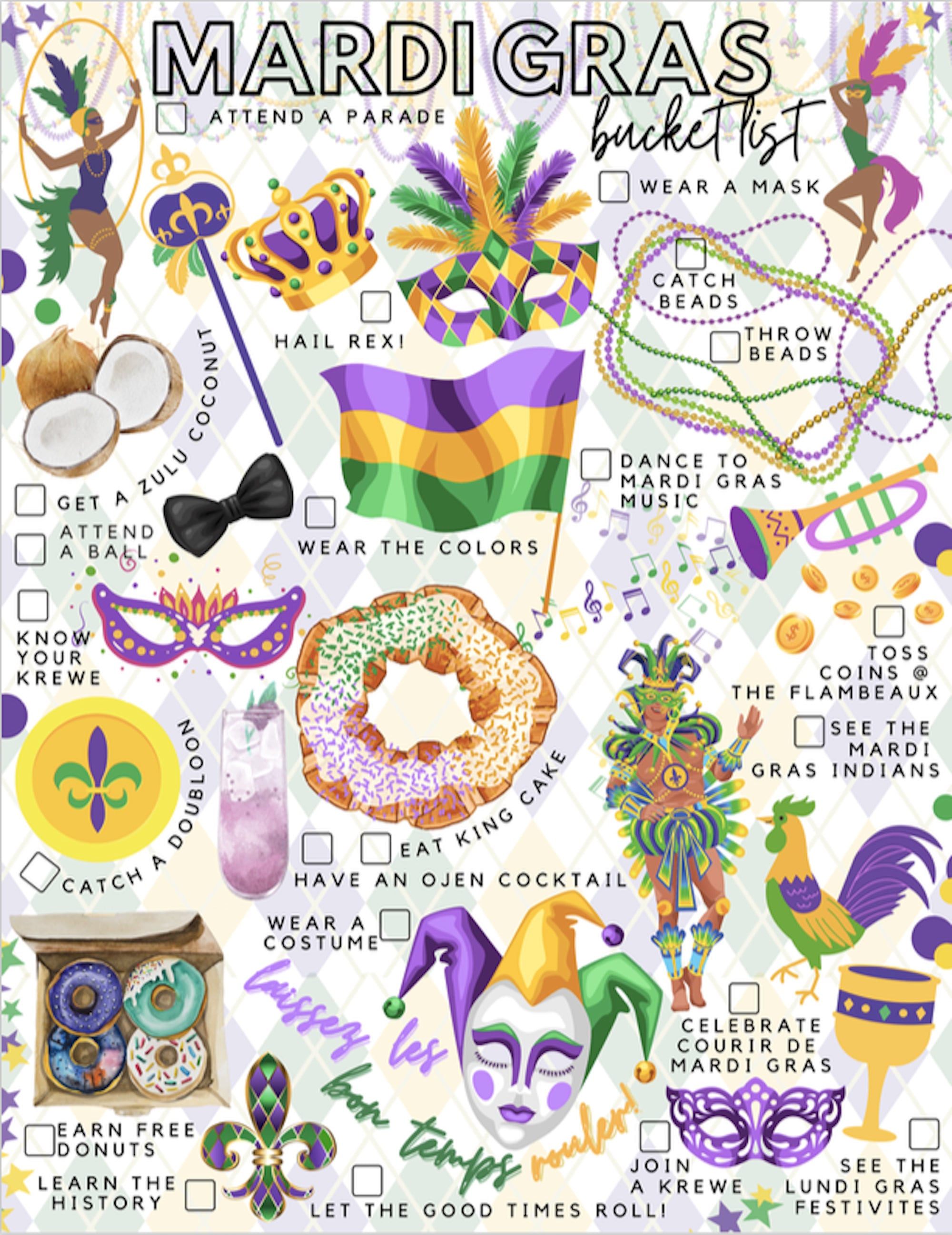 The NOLA Mardi Gras Bucket List Value Pack of 4 | Louisiana Tourist To ...