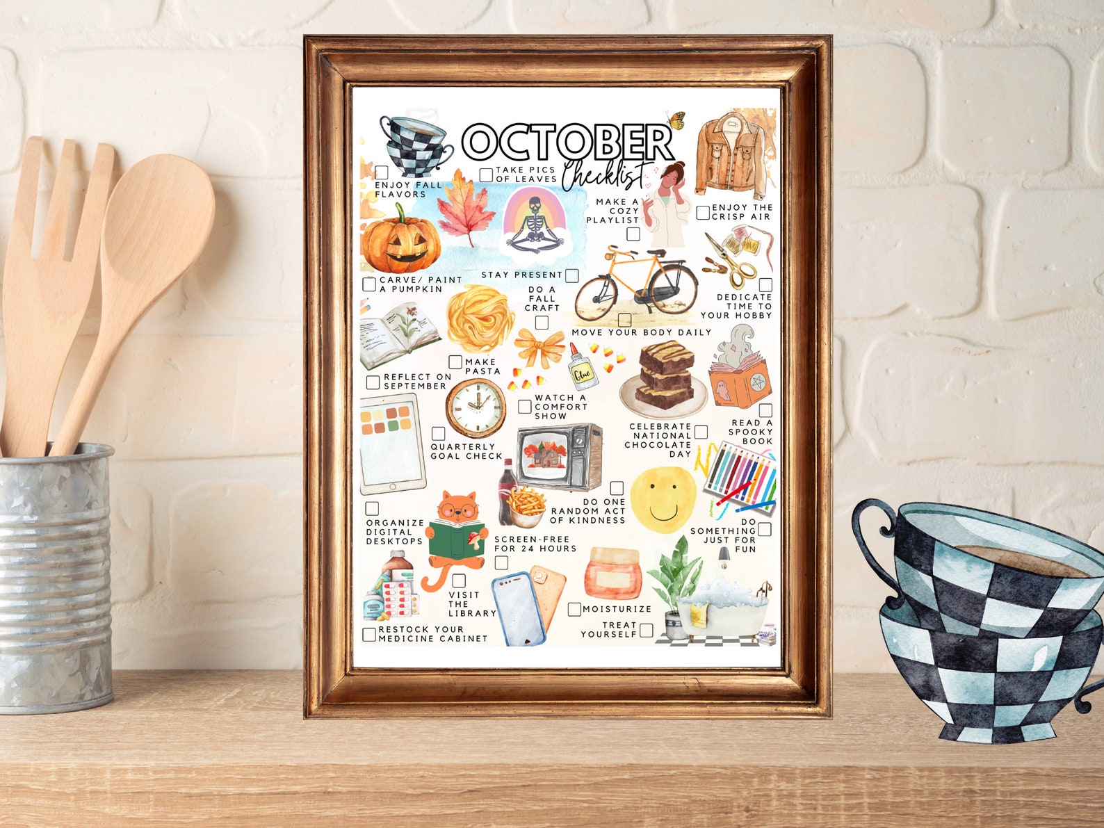 Printable October Checklist | October Bucket List - Etsy