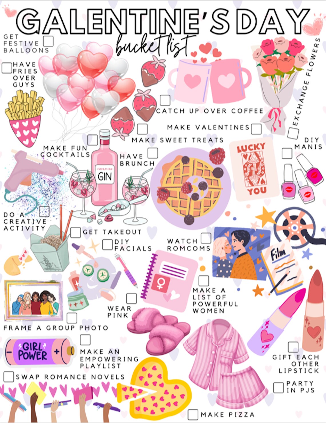 Printable February is for Lovers Bucket List Value Pack of 4 | February ...