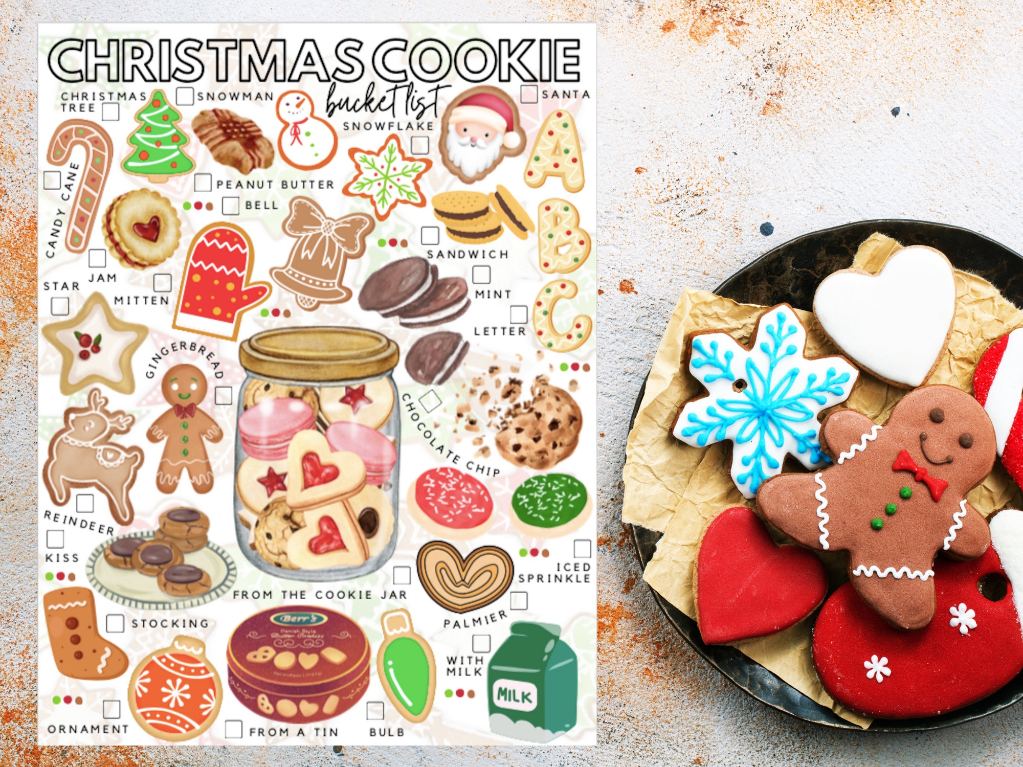 Printable Christmas Cookie Bucket List (PDF) - Etsy