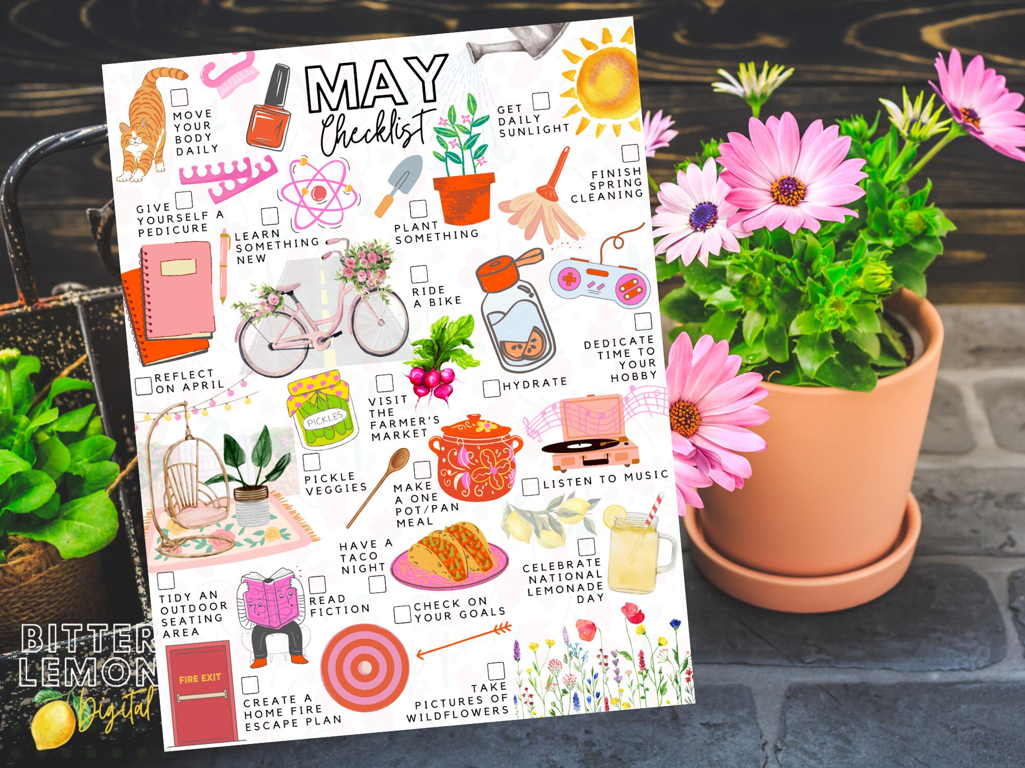 Printable May Checklist | May Bucket List - Etsy