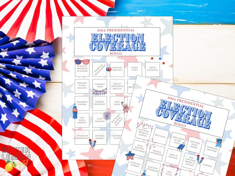 2024 Presidential Election Coverage Printable BINGO Pack of 20 ...