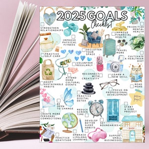 Printable 2025 Goals Checklist | 2025 New Year's Resolutions List - Etsy