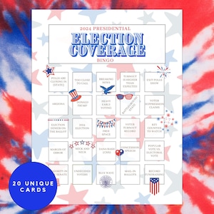 2024 Presidential Election Coverage Printable BINGO Pack of 20 ...