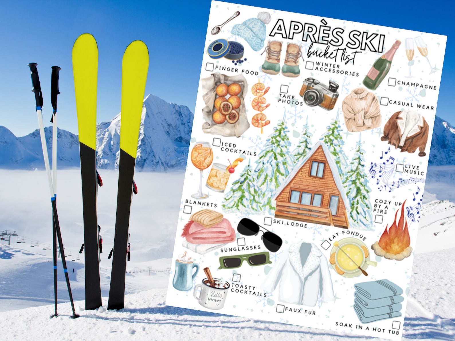Printable Après Ski Bucket List Après Ski To-do List - Etsy