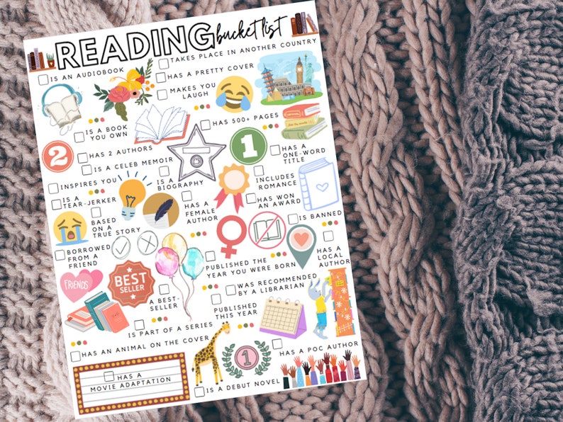 Printable Reading Bucket List Reading To-do List - Etsy
