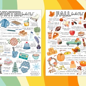 Printable Seasonal Bucket List Value Pack of 4 | Seasonal To-do Lists ...