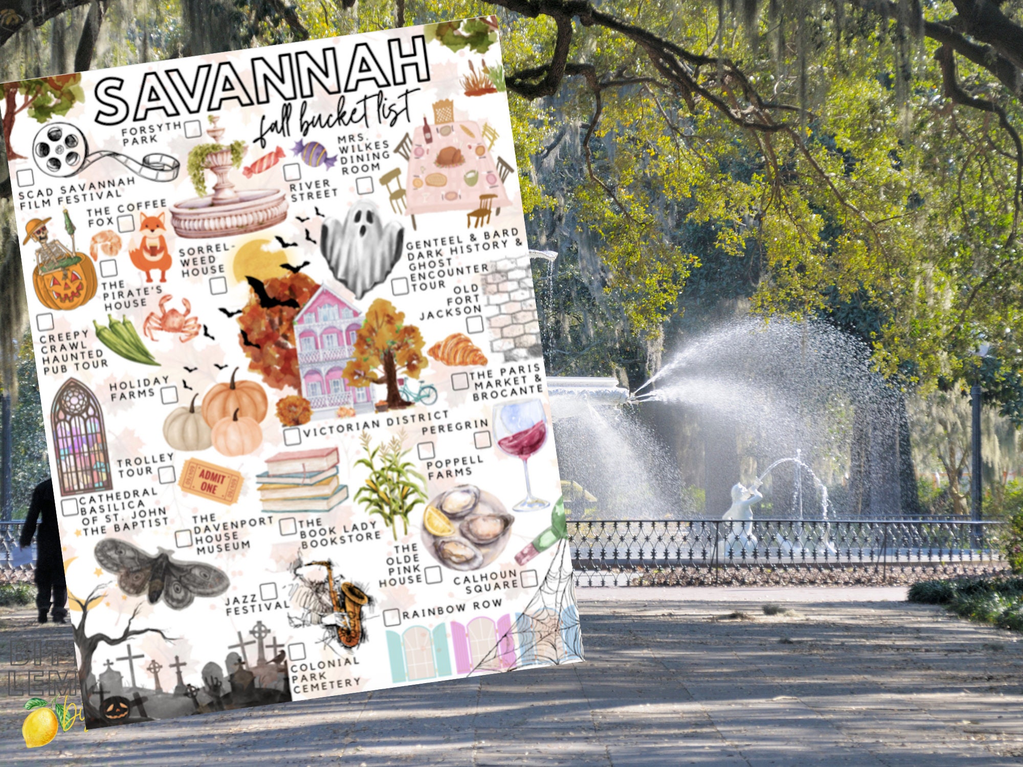 Savannah Georgia Fall Bucket List Printable (PDF) - Etsy