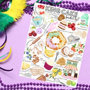 King Cake Bucket List Printable: Mardi Gras Foodie Checklist (PDF) - Etsy