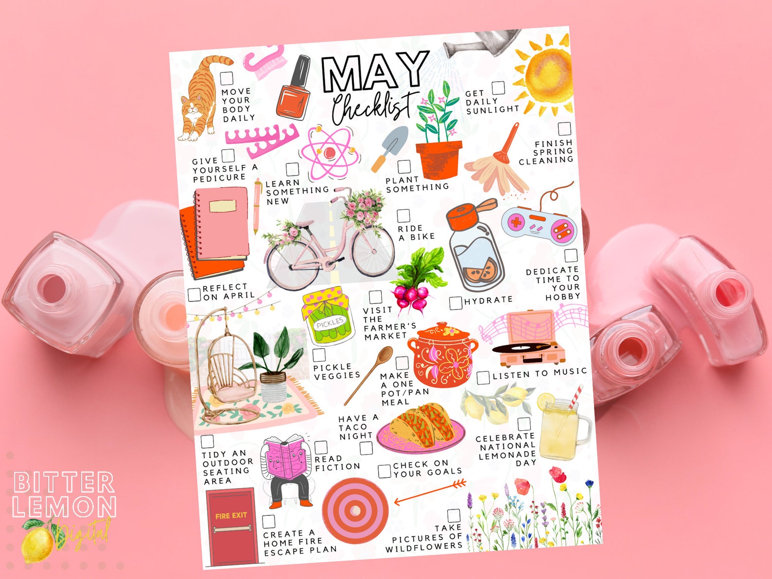 Printable May Checklist | May Bucket List - Etsy
