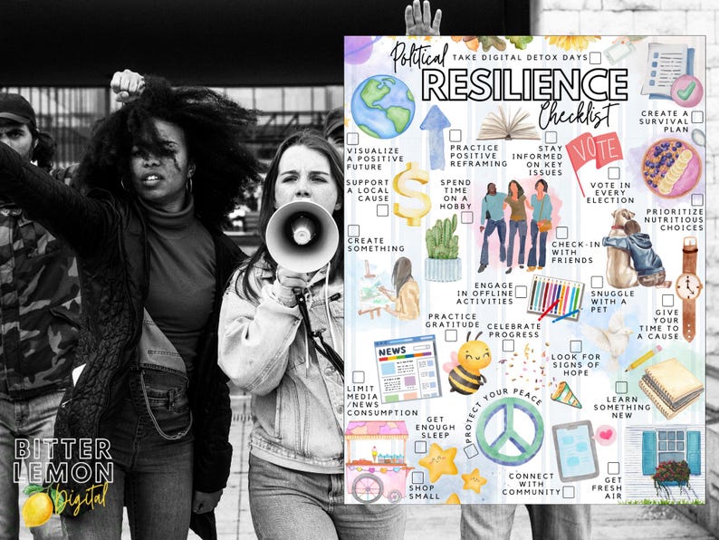 Printable Political Resilience Checklist | Political Self-care To-do ...