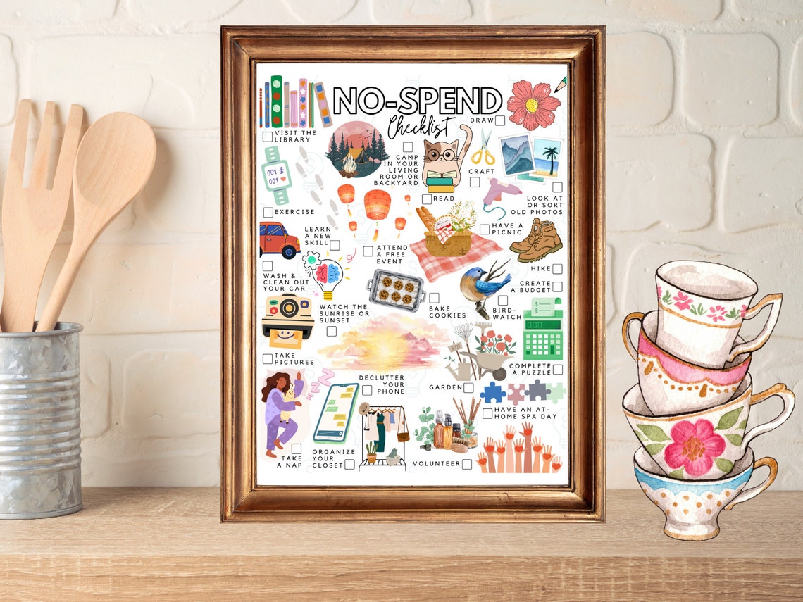 Printable No-spend Checklist | No-spend Challenge To-do List - Etsy