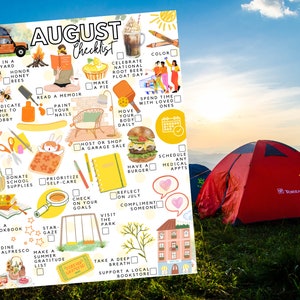 Printable August Checklist | August Bucket List - Etsy